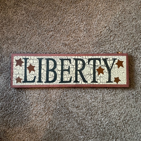 Accents | Vintage Primitive Americana Style Decorative Liberty Sign ...